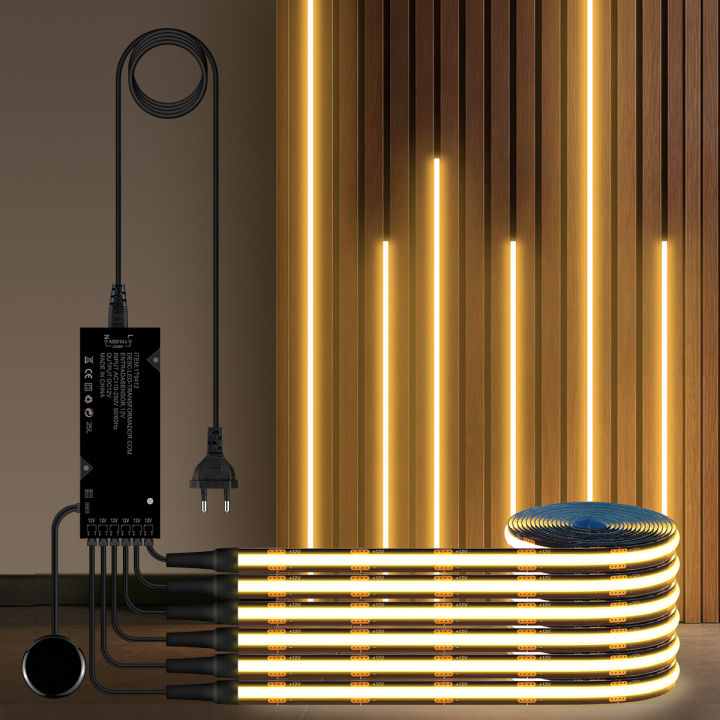 Smart Penetrable Wood COB LED Strip Light Touch Dimmable Black PCB For ...