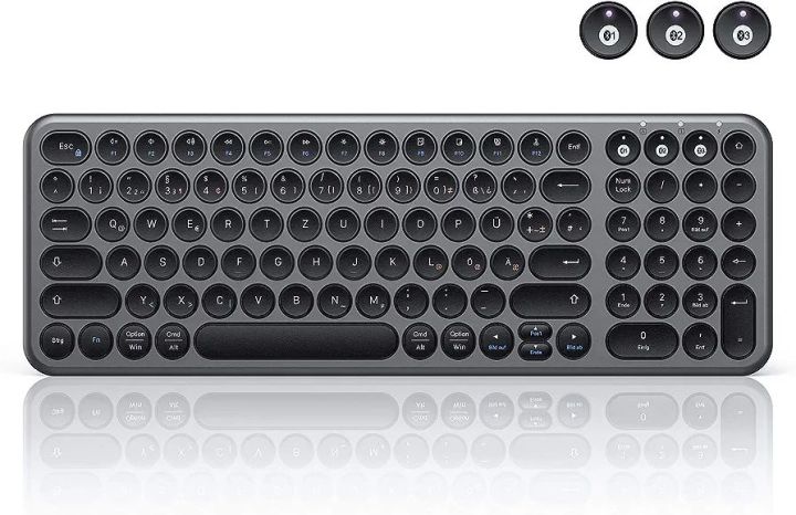 seenda Bluetooth Keyboard, Multi-Device Wireless Keyboard with 3 ...