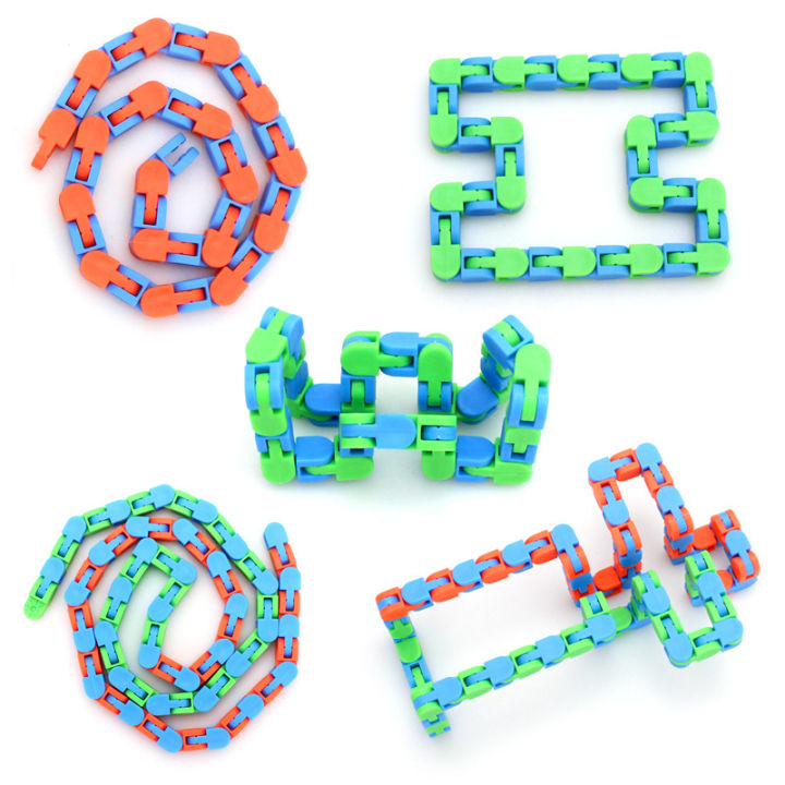 Fidget Toys Wacky Tracks Bicycle Chain Track 24 Knot Rotate Chain Anti ...