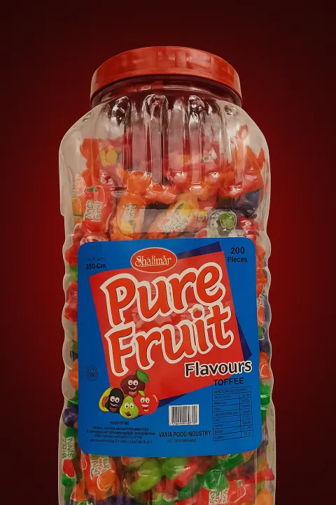 Pure Fruit Flavours Toffee – 200 Pcs Jar | Assorted Fruit Candy | Daraz.pk