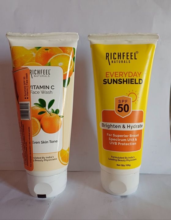 Richfeel Sunscreen spf 50 (Free face wash vitamin c) | Daraz.com.np