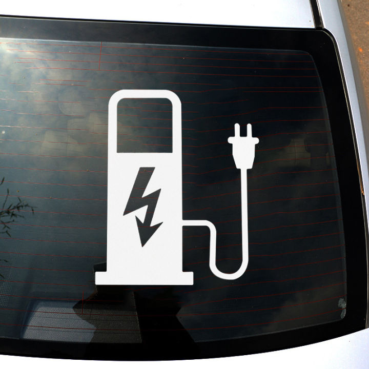 12*10cm EV Electric Vehicle Car Sticker Decal Funny Truck Battery ...