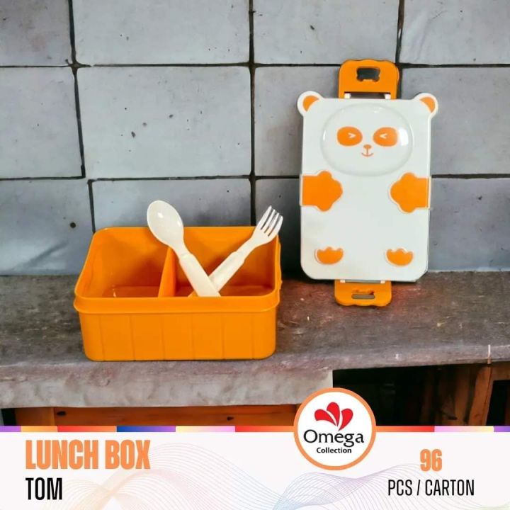 Tom Cat Shaped Face Lunch Box (With Spoon and Fork Inside) For School ...