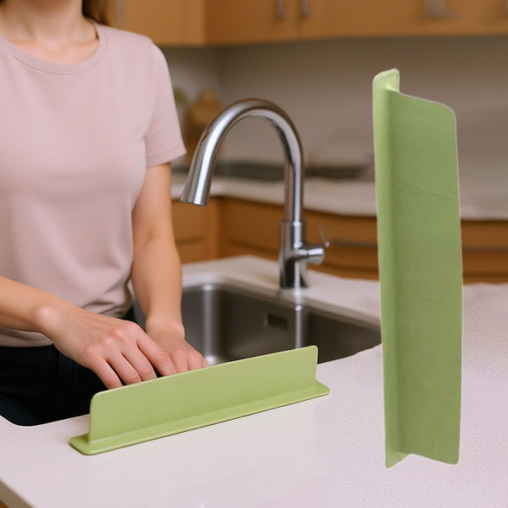 Silicone Kitchen Sink Water Splash Guard Anti-Splash Stopper Waterproof ...