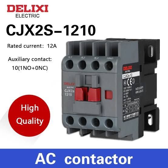 DELIXI CJX2 1210 AC Contactor 12A 3 Poles 220V 50/60Hz | Daraz.com.bd