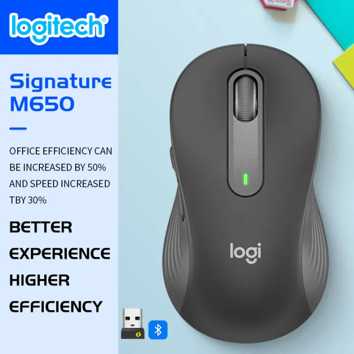 Logitech Signature M650 Wireless Bluetooth Mouse Light Sound Business ...