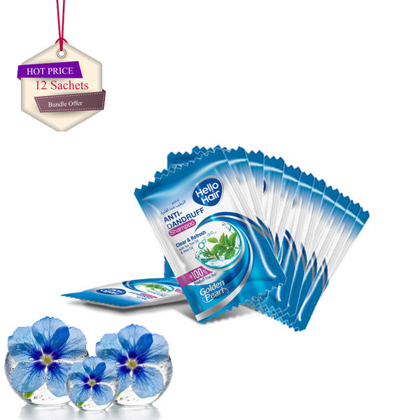 GOLDEN PEARL HELLO HAIR ANTI DANDRUFF SHAMPOO 4ML SACHET (Pack of 12 ...