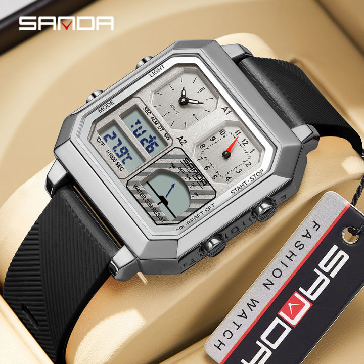 Fashion SANDA 6210 Men's Electronic Watch Multi functional Waterproof ...