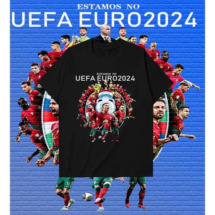 2024 Uefa European Championship Portugal Cristiano Ronaldo printed cotton Euro football match ...
