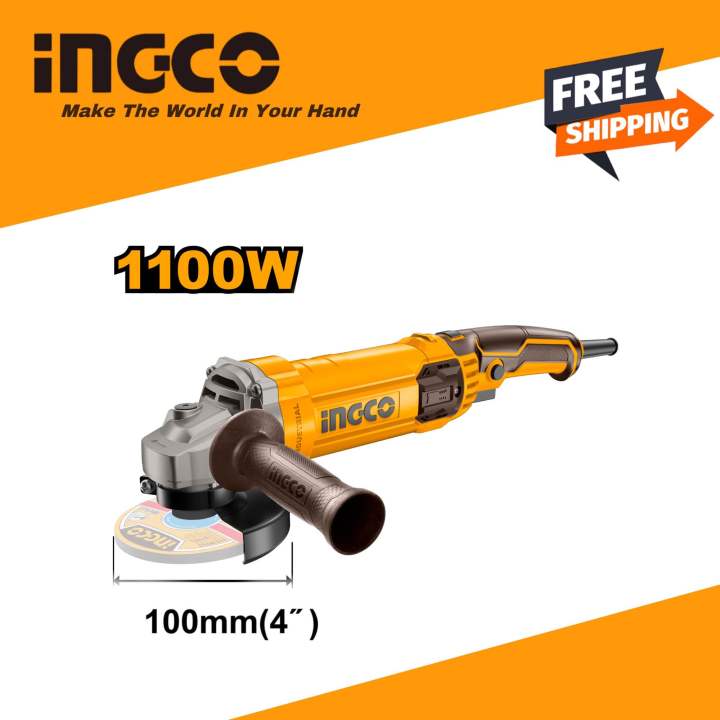 INGCO 1100W Angle Grinder | AG10108-2 INGCO 4 inch Industrial Angle ...
