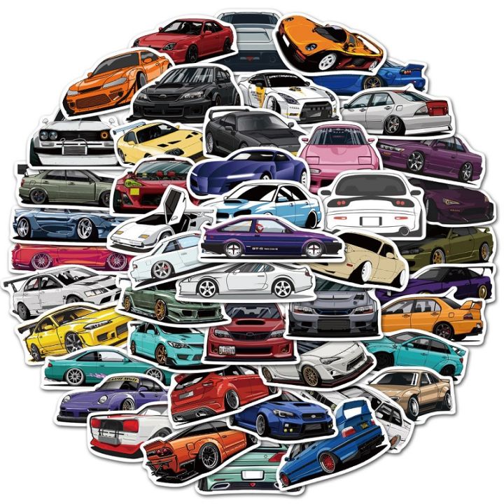 10/30/50/100PCS Cartoon JDM Racing Car Favorites Graffiti Stickers DIY ...