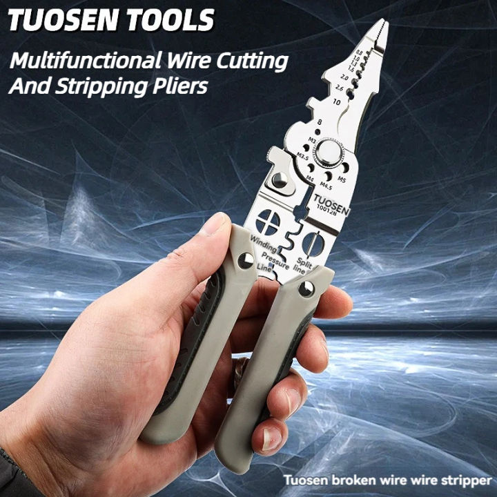 Electrical Wire Crimper Cable Cutter Adjustable Automatic Wire Stripper Tool Electrician Multi ...