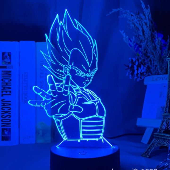 Dragon Ball Vegeta 3D Led Night Light Model Toys Super Saiyan Figures ...