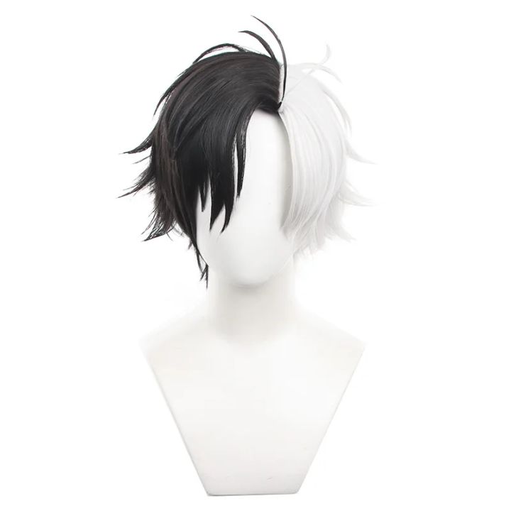 Haruka Sakura Cosplay Wig Anime Wind Breaker Black White Short Hair ...