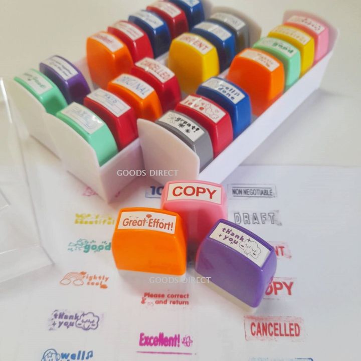 Inbuilt ink stamp, teacher's rubber stamp, English text stamp | Shop.com.mm