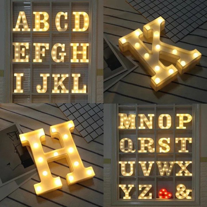 LED Alphabet Led letterA TO Z Light Up Marquee Letters for Night Light ...