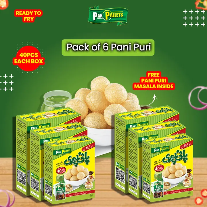 Pack Of 6 Pani Puri, Ready to fry Pani Puri, Spicy Gol Gappay, Homemade ...