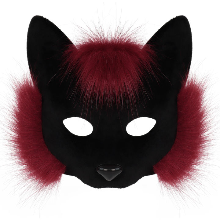 Trendy Animal Half Face Masks Fox Cat Mask Costumes Props for Halloween ...