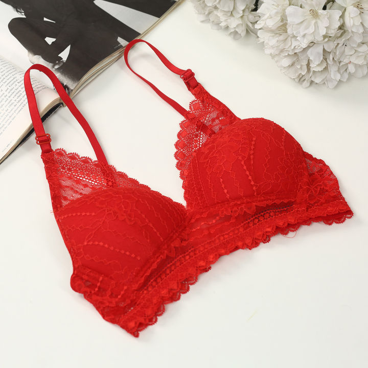Red Cotton Foam Bra for Women – Wireless, Soft, Adjustable, Available ...