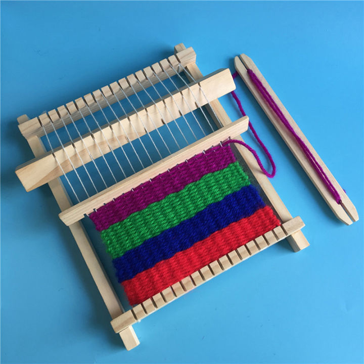 1 Set Wooden Weaving Loom Craft Yarn DIY Hand Knitting Machine Kids ...