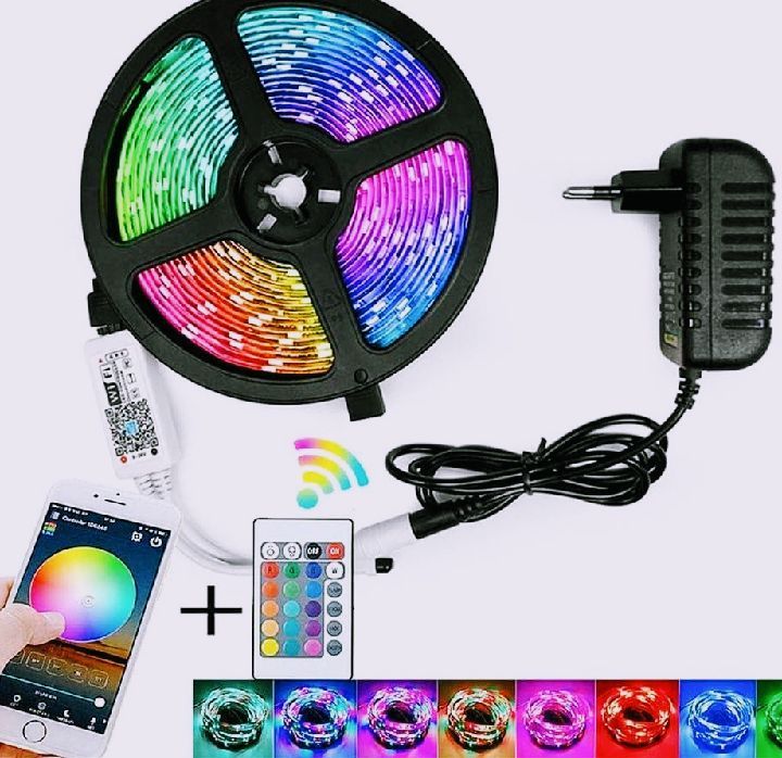 RGB 5M strip light with remote controller+ various types of colour ...