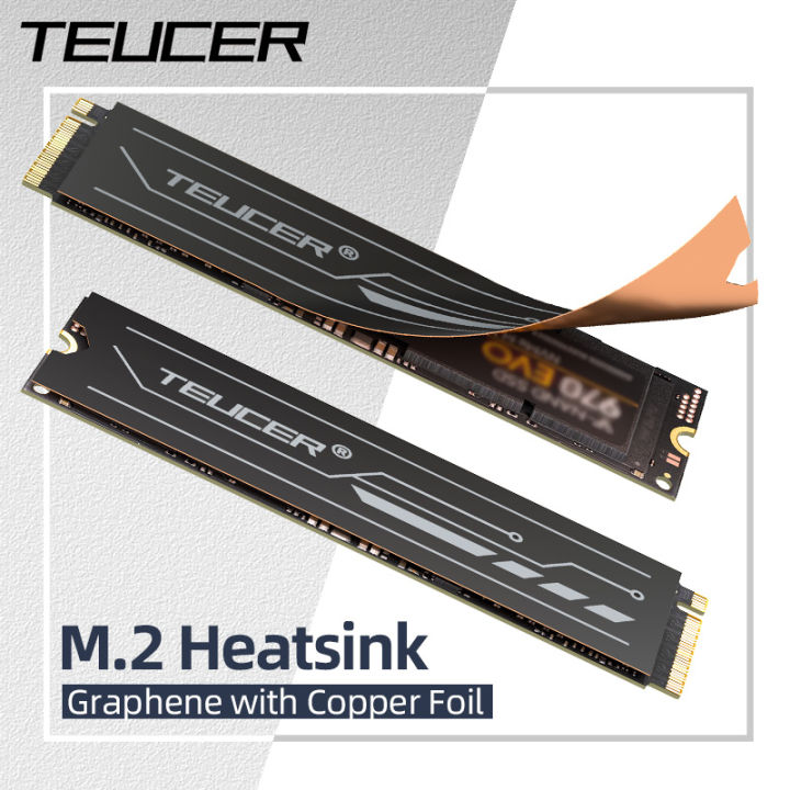 TEUCER Graphene Copper Foil M.2 SSD Heatsink, NVMe NGFF 2280 Graphene ...