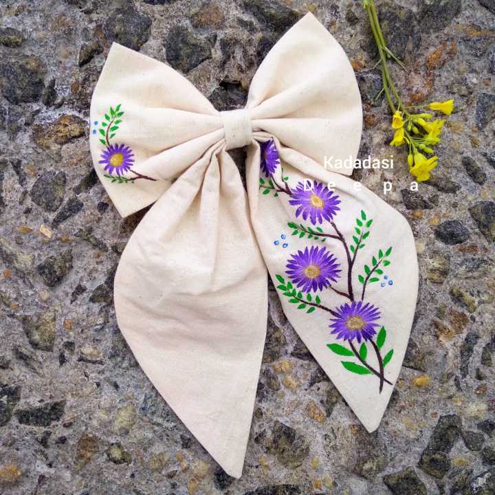 Girl's hair bow made of raw material and painted | Daraz.lk