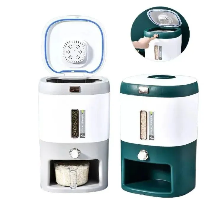 Kitchen Rice Storage Box Automatic Cereal Dispenser Boxs Moisture-proof ...
