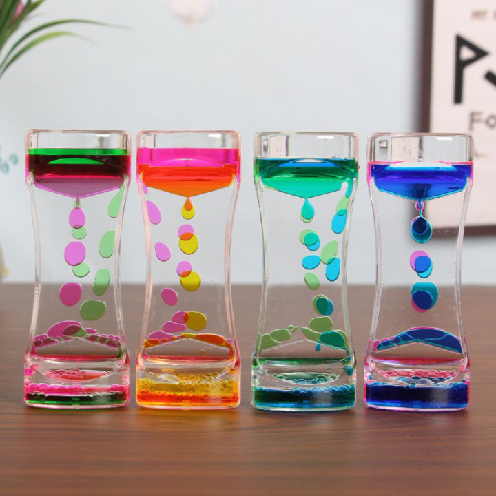 Mixed Color Liquid Hourglasses Creative Oil Drop Ladder Water Hourglass ...