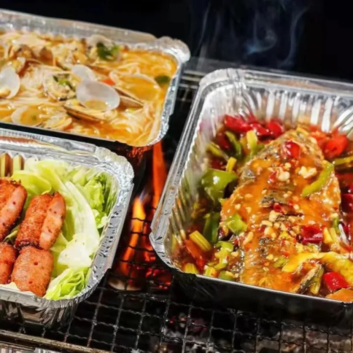 10/20/30PCS Disposable Aluminum Foil Trays Tin Pans Non-Stick Air Fryer ...