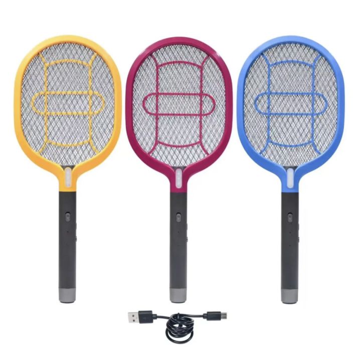 Electronic Rechargeable Mosquito Swatter LED Light Bat Mosquito Killer ...