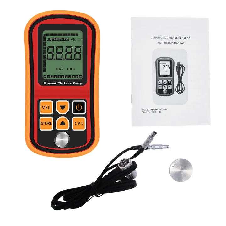GM100 Digital Ultrasonic Thickness Gauge 1.2~225mm Voice Sound Velocity ...