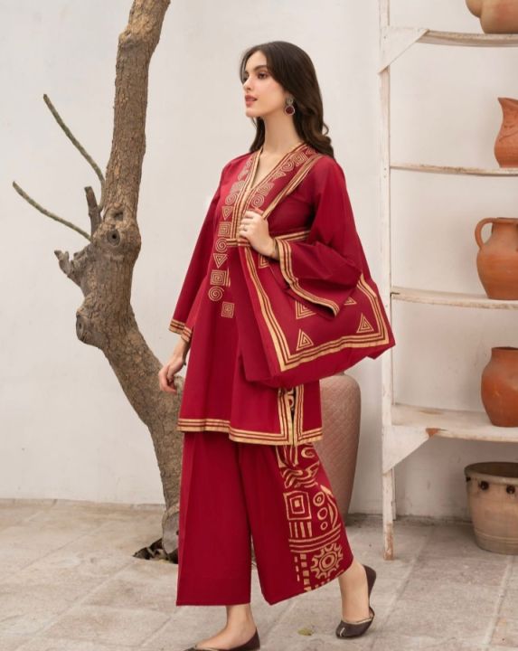 Stylish Collection Stitched Elegant 2pc Dress with Bag For Women and Young girls | Daraz.pk