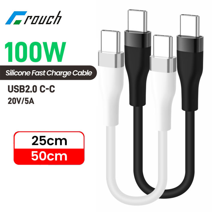 25cm 50cm Short Type C Cable 100W Fast Charging Type C To Type C Cable ...