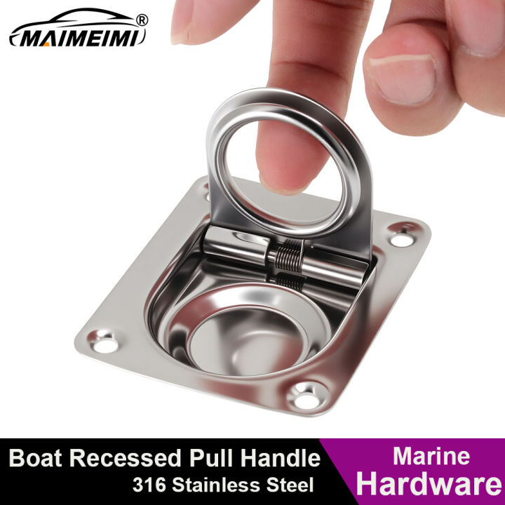 1 2 4 pcs Stainless Steel 316 Locking Pull Ring Recessed Pull Handle ...