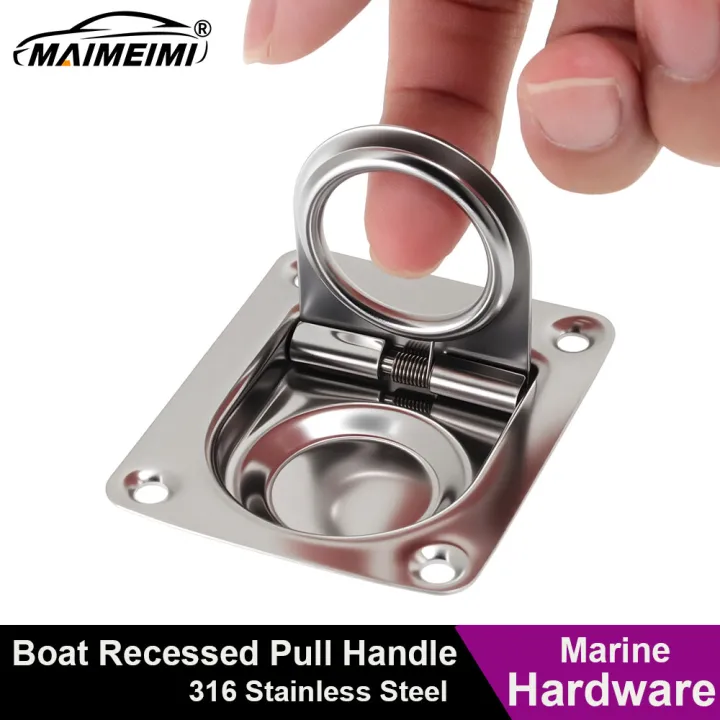 1 2 4 pcs Stainless Steel 316 Locking Pull Ring Recessed Pull Handle ...