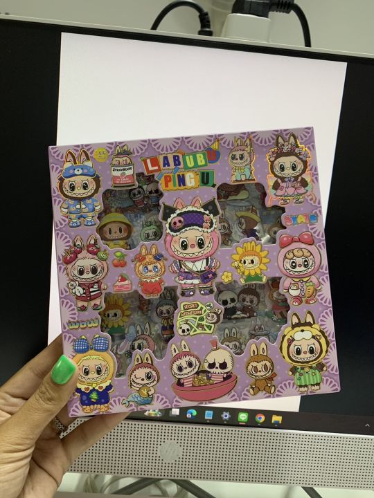 Labubu waterproof stickers (new size) 100 unique sheet with box sticker ...