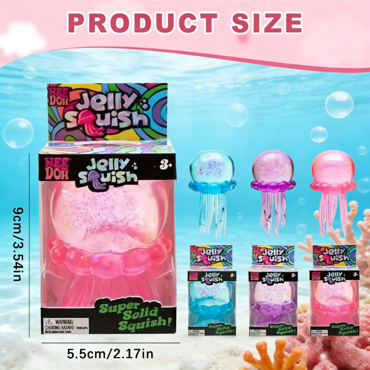 NeeDoh Jellyfish Bunny Jelly Squish Stress Toy Fidget Sensory Squeeze ...