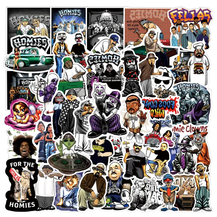 Homies Stickers, 50PCs, Cool Aesthetic Vinyl Chicano Graffiti Hip Hop ...