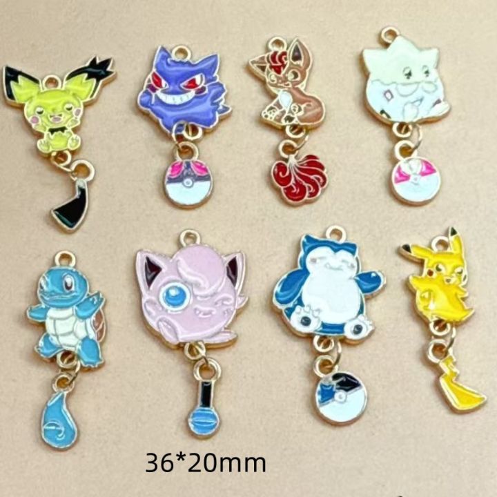 10pcs Alloy Charm Japanese Cartoon Anime Character Earrings Pendant DIY ...
