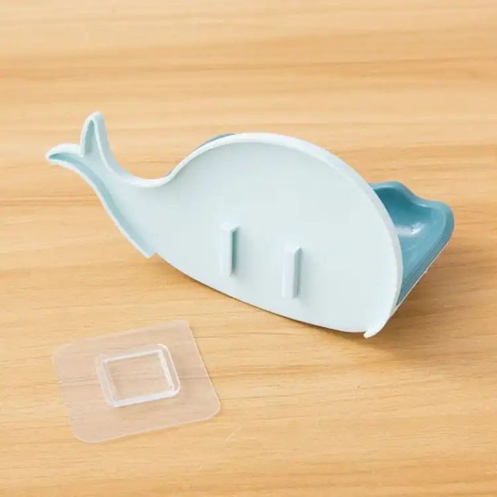 Fish Shape Soap Box Bathroom Drain Soap Holder Rack Self Adhesive Wall ...
