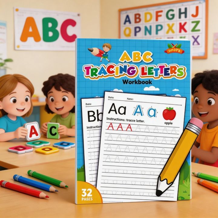 Children's English Alphabet Workbook, 32 Pages of Alphabet A-Z, Early ...