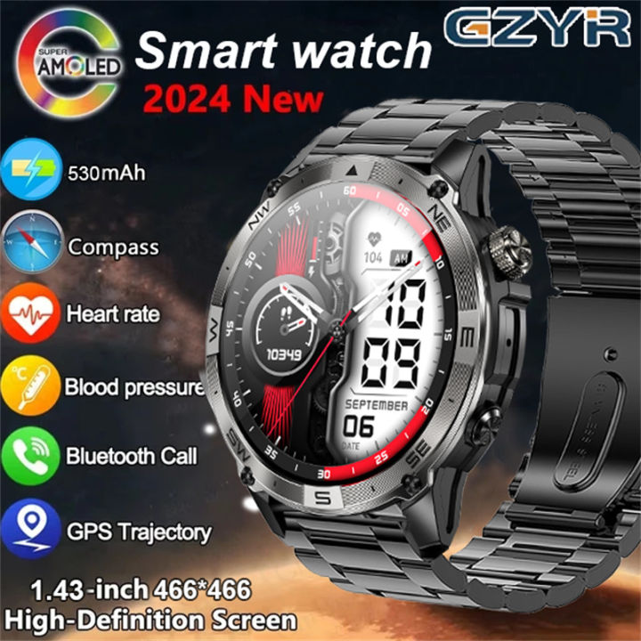2024New GPS smartwatch Compass, air pressure, Bluetooth call 1.43-inch ...