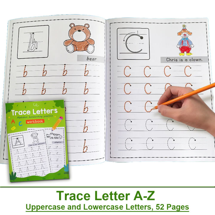 Letters A-Z Alphabet Early Education Tracing Workbook Writing Exercise ...