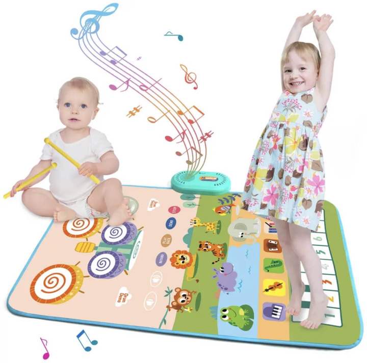 Music Play Mat for Kids Toddlers Floor Piano Keyboard Drum Toys Dance ...