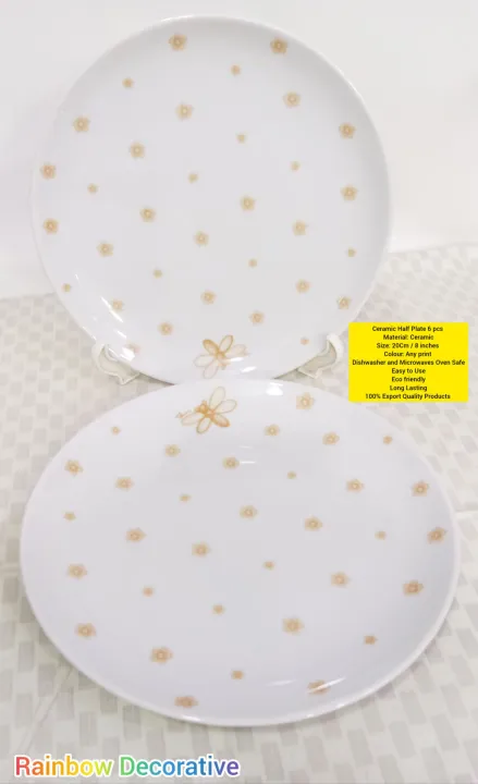 Gorgeous Design Half Plate set of 6 pieces | Daraz.com.bd
