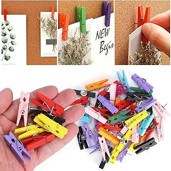 20 PCS Wholesale Very Small Mine Size 25mm Mini Natural Wooden Clips ...