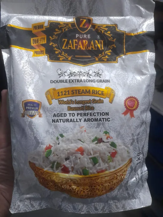 pure zafarani double extra long grain 1121 steam rice | Daraz.pk