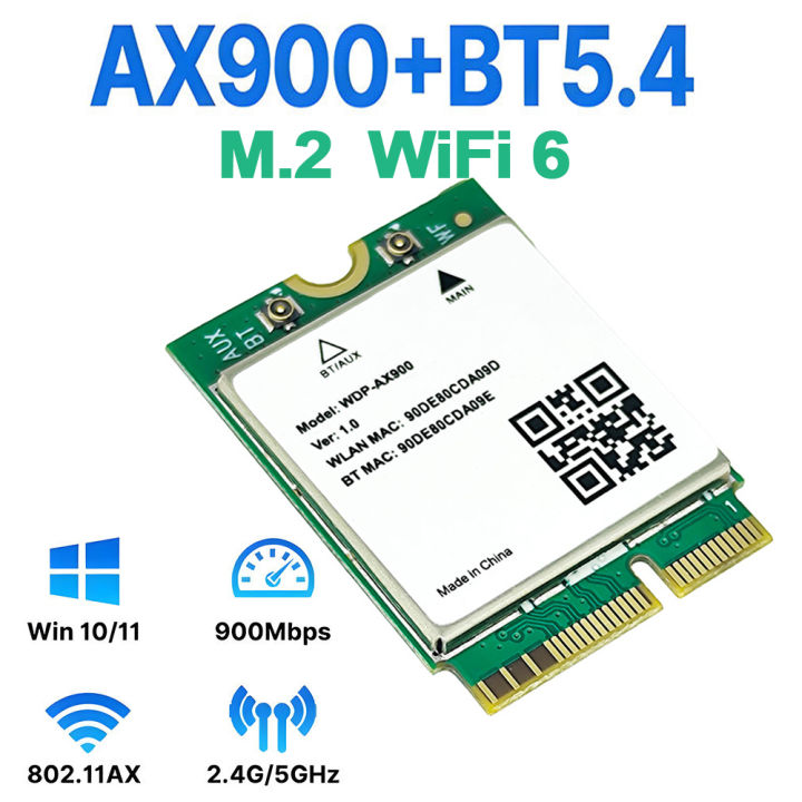 WiFi 6 Bluetooth 5.4 M.2 Network Card WDP-AX900 2.4G&5GHz Wireless ...