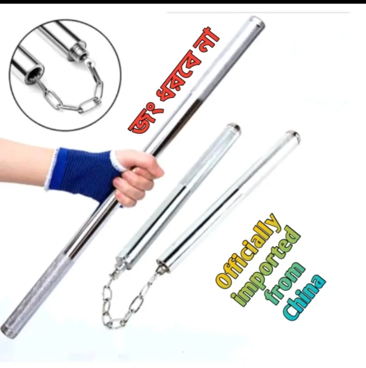 2 in 1 Stainless Steel Nunchaku Martial Arts Training Heavy Steel ...